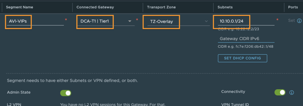 AVI/ALB Lab: NSX-T Segments - vDives