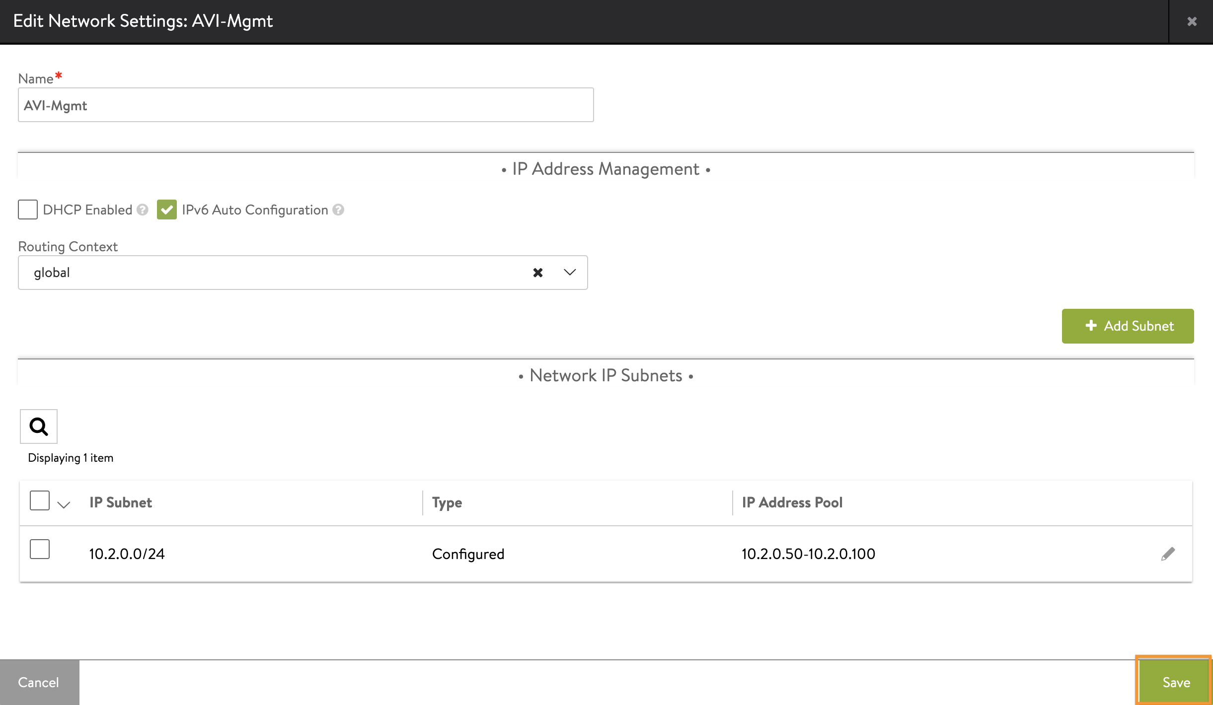 AVI/ALB Lab: Management and VIP Network Allocation – vDives